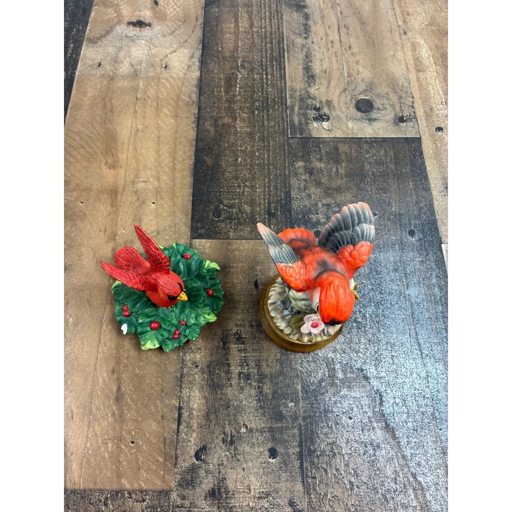 Accents | Vintage Cardinal And Songbird Figurine Set Red Bird Nature ...